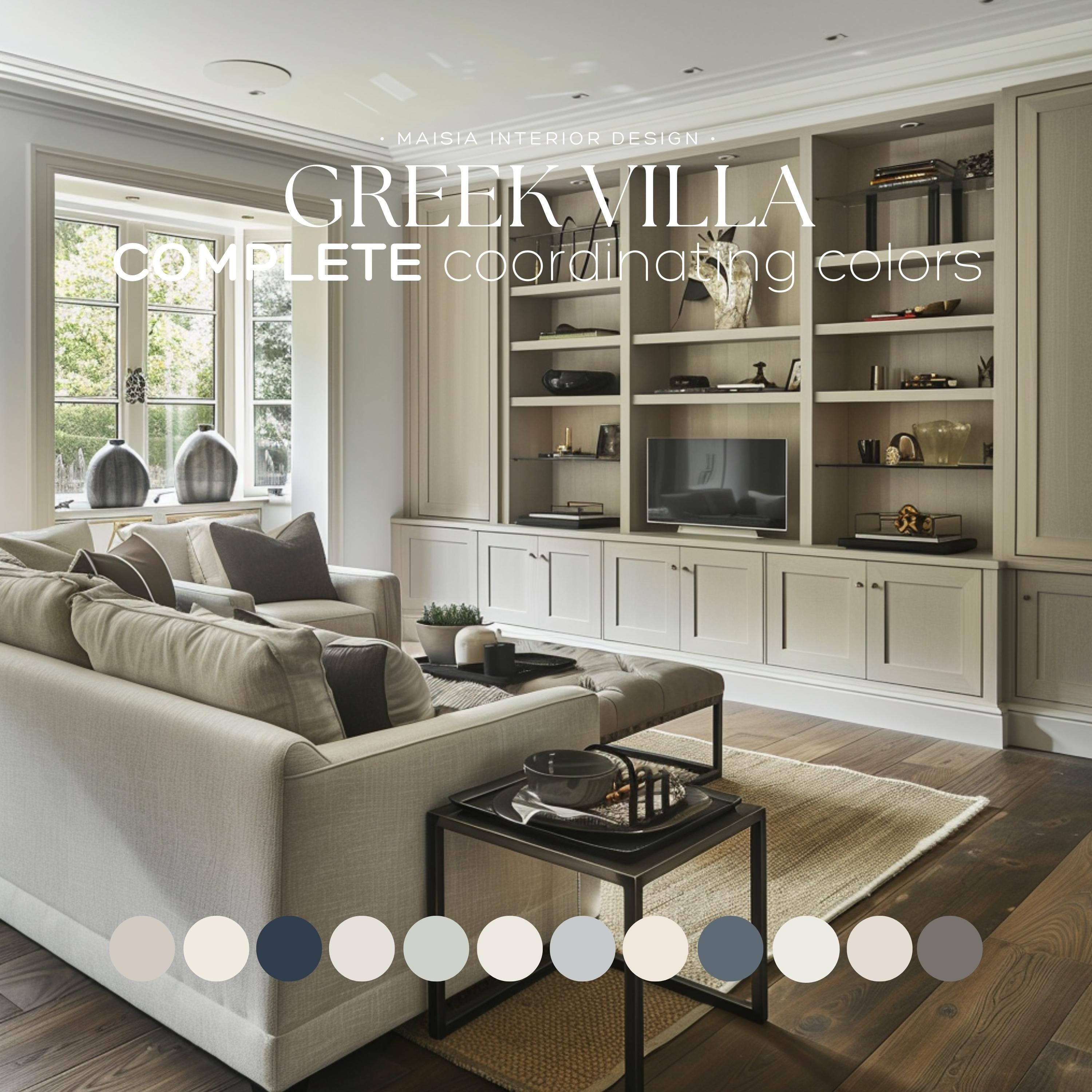 GREEK VILLA Sherwin Williams Paint Palette Modern Neutral Color Scheme ...