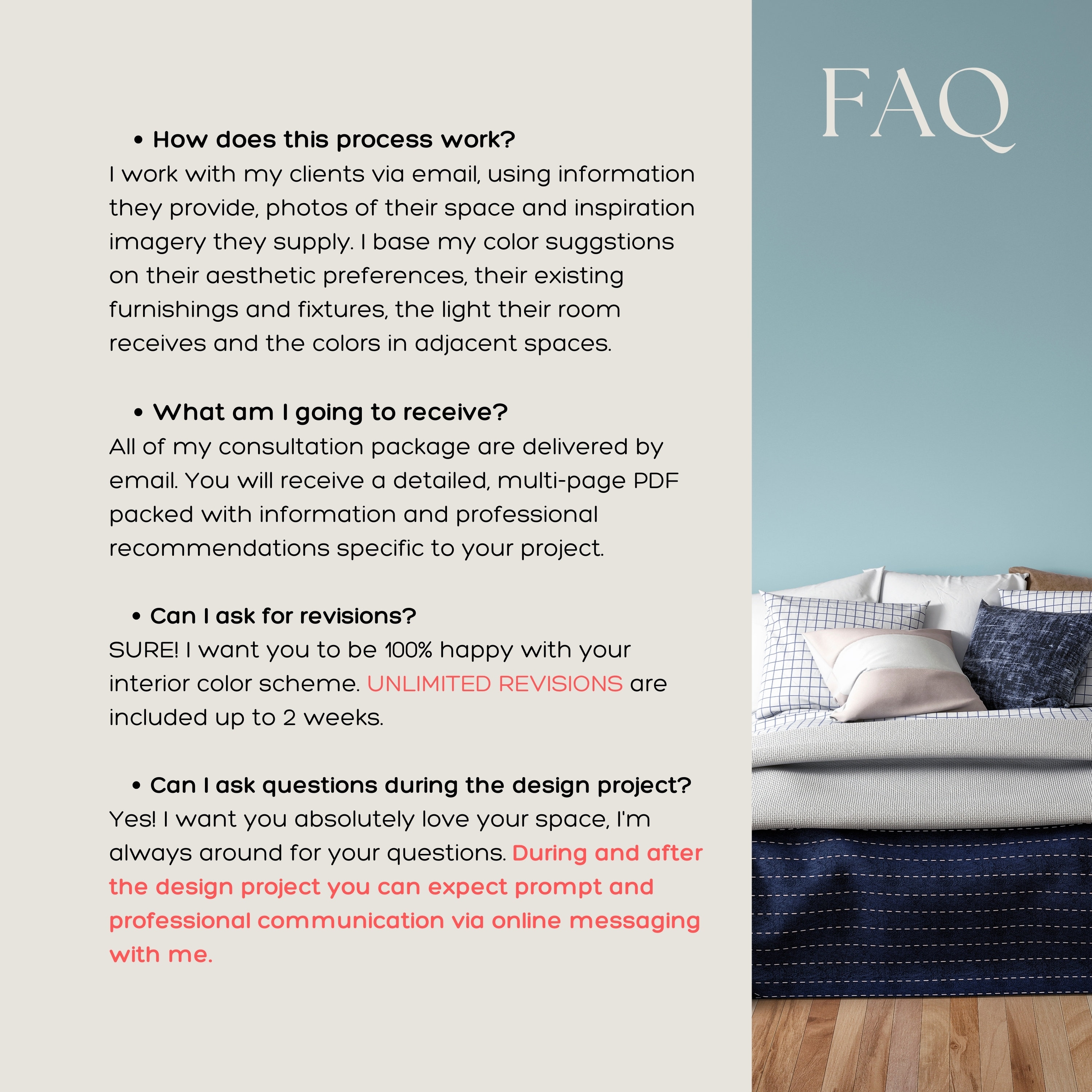 PAINT COLOR CONSULTATION Room Color Consultation Custom Color Palette ...