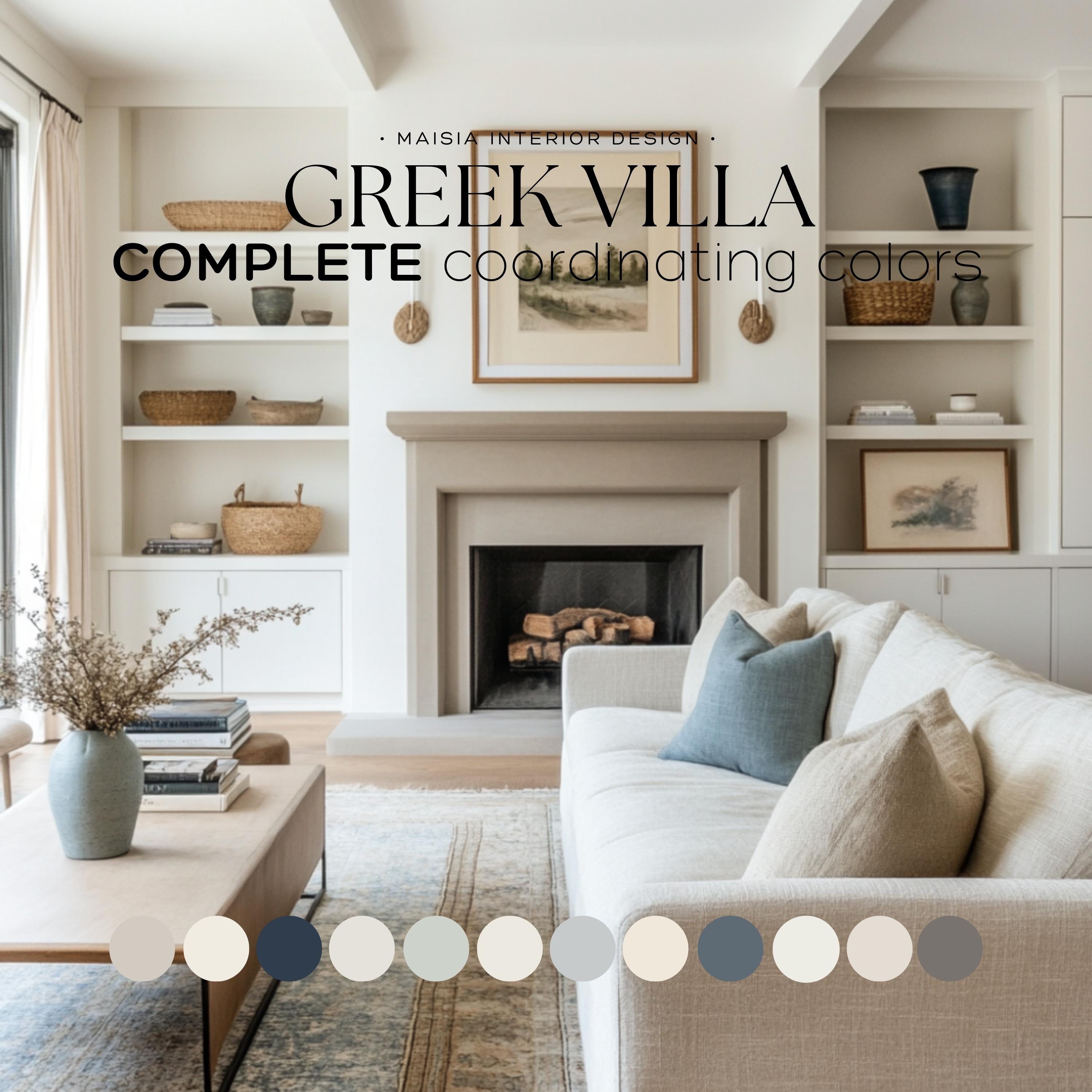 GREEK VILLA Sherwin Williams Paint Palette Modern Neutral Color Scheme ...