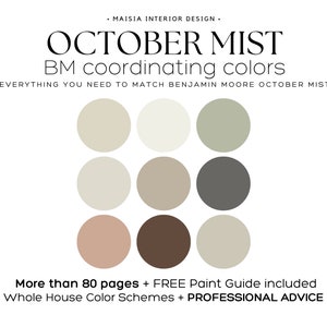OCTOBER MIST Benjamin Moore Color Palette Coordinating Color Palette ...