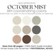 OCTOBER MIST Benjamin Moore Color Palette Coordinating Color Palette ...