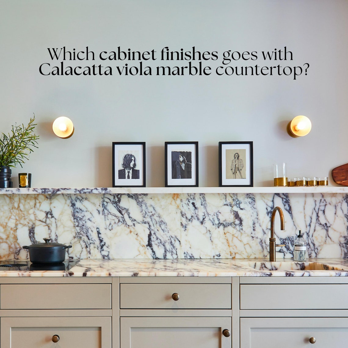 KITCHEN CABINET Paint Color Palette Goes With CALACATTA Viola Marble ...