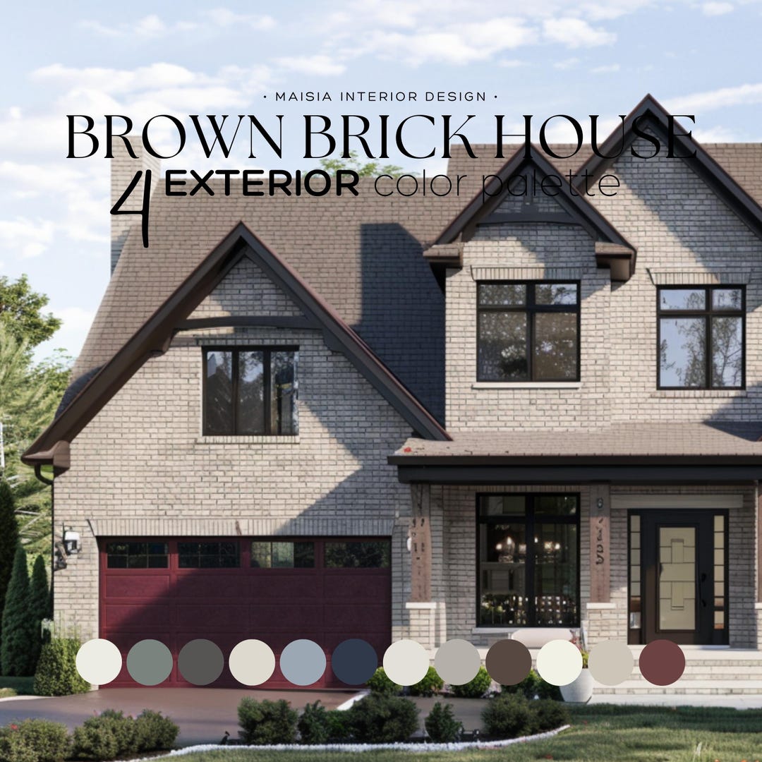 EXTERIOR Paint Palette for BROWN BRICK Exterior Paint Color Sherwin ...