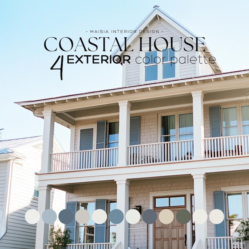 COASTAL EXTERIOR House Color Combination Navy Coordinating Color ...