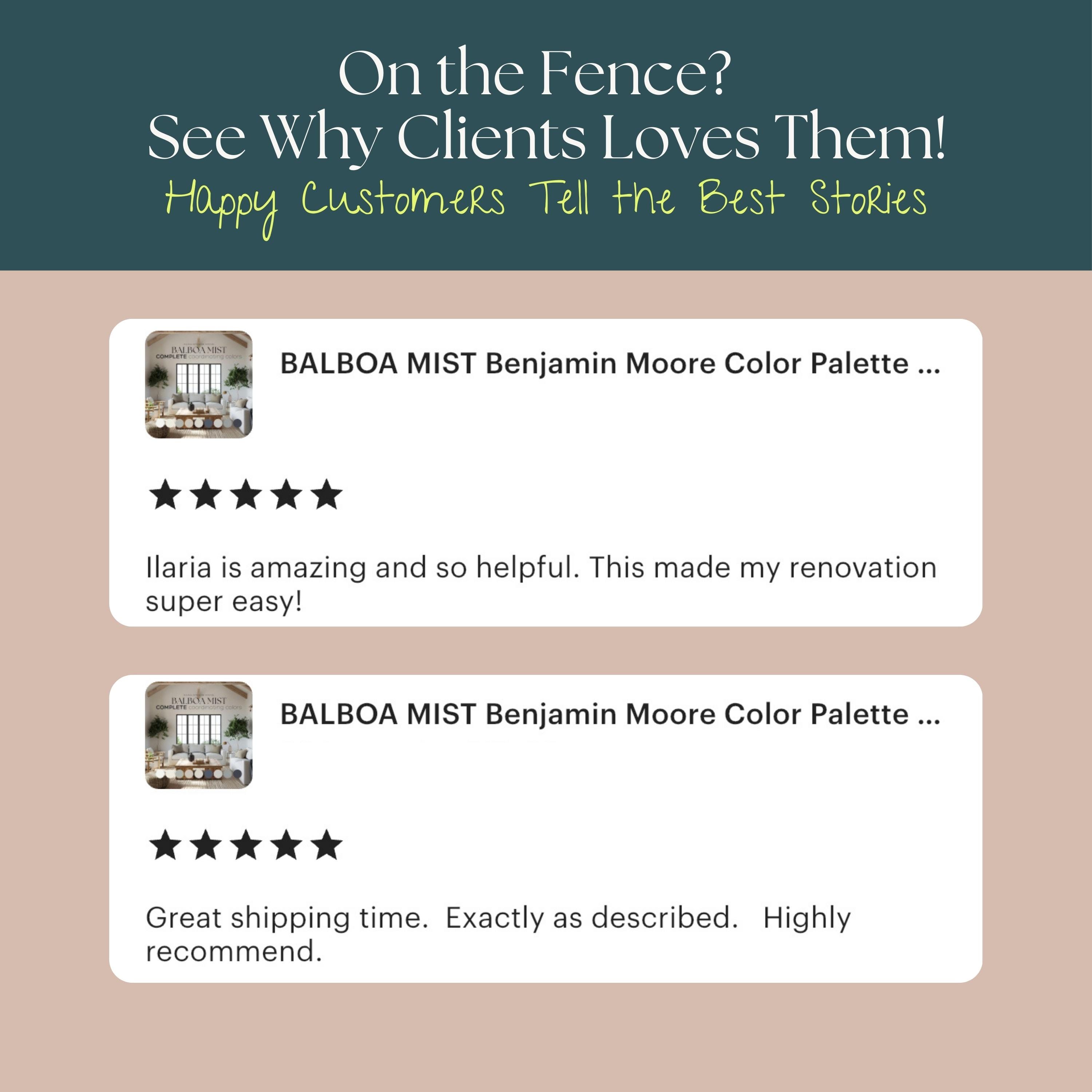 BALBOA MIST Benjamin Moore Color Palette Whole House Paint Palette ...
