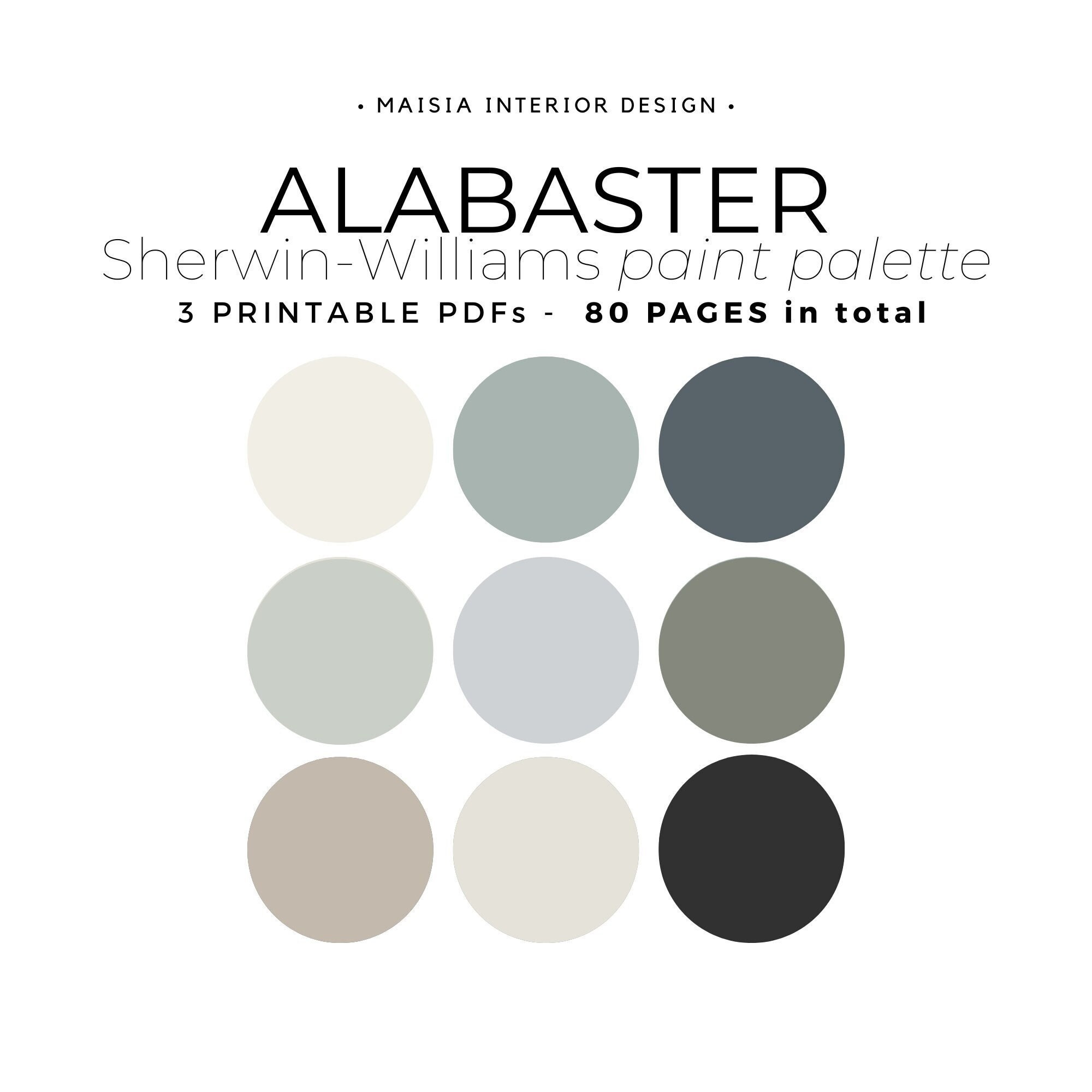 Sherwin Williams ALABASTER Color Palette Sherwin Williams - Etsy Canada
