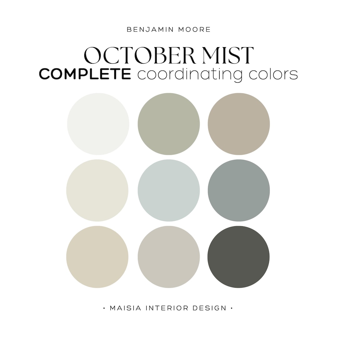 OCTOBER MIST Benjamin Moore Color Scheme Calm and Neutrals Paint Color ...