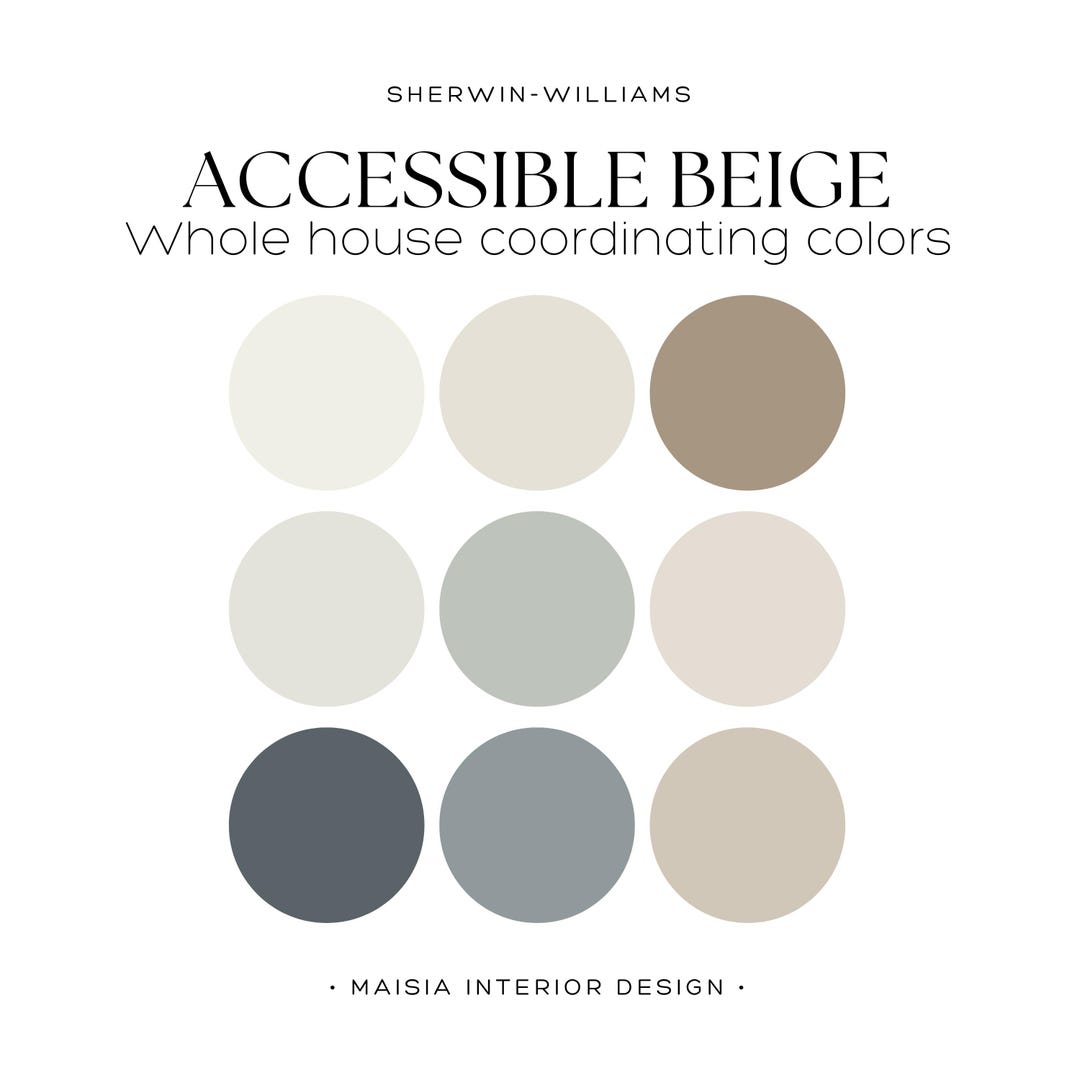Accessible Beige Paint Color Palette Sherwin Williams Color Palette ...