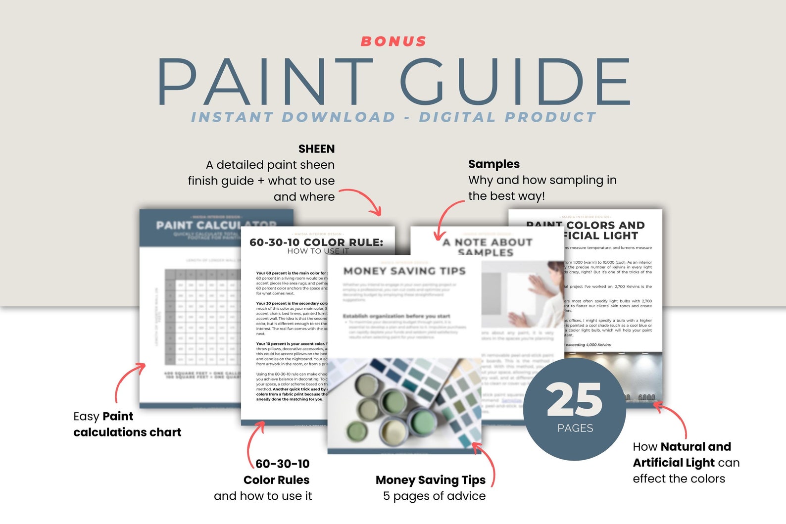 BALBOA MIST Benjamin Moore Color Palette Whole House Paint - Etsy Canada