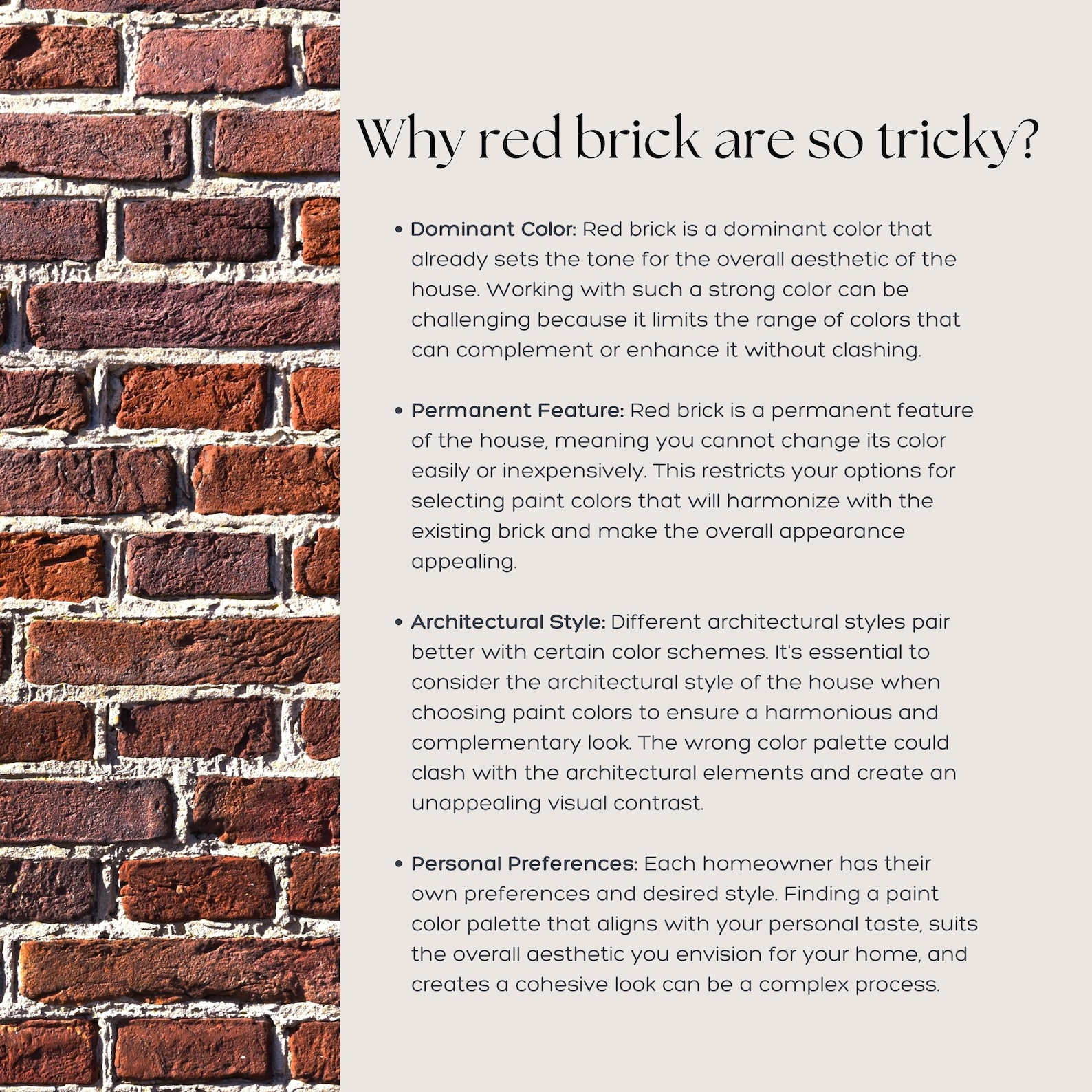 EXTERIOR Paint Palette for RED BRICK Paint Color Benjamin Moore Color ...