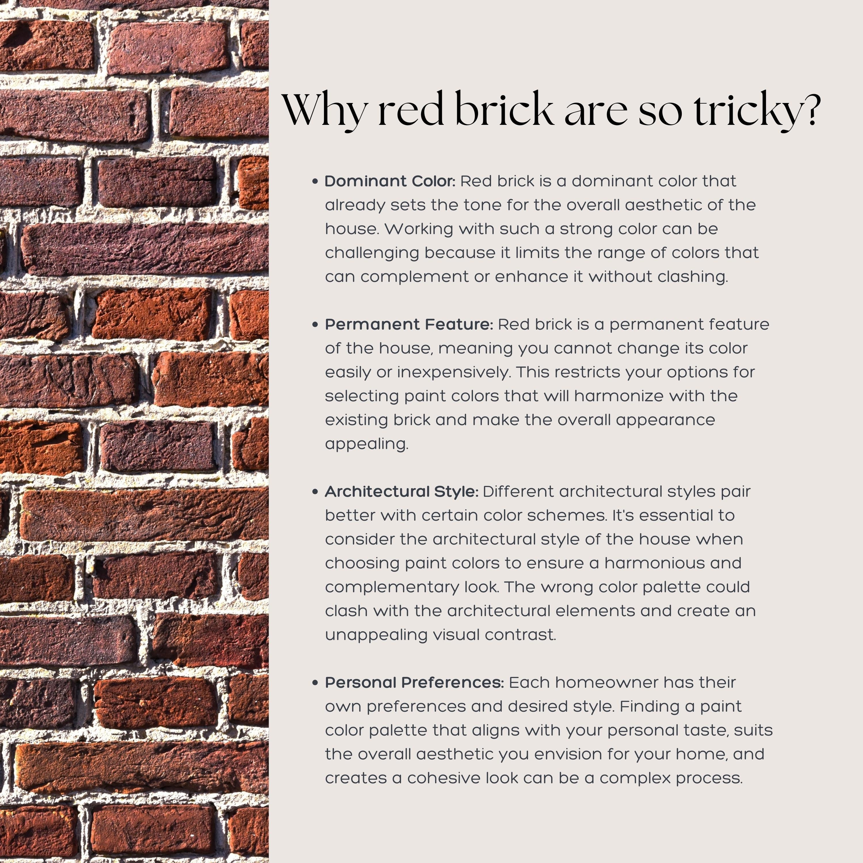 EXTERIOR Paint Palette for RED BRICK Paint Color Benjamin Moore Color ...