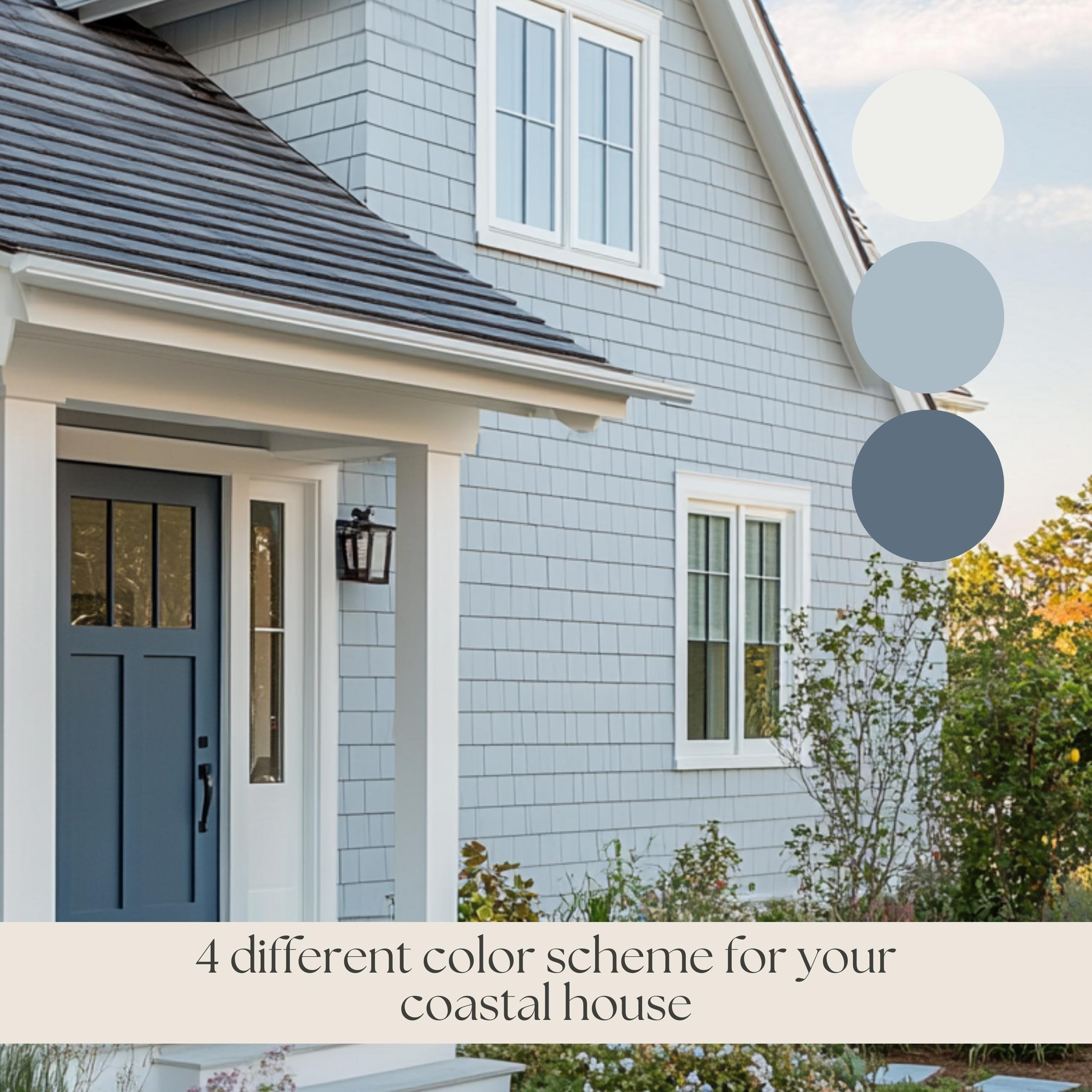 COASTAL EXTERIOR House Color Combination Navy Coordinating Color ...