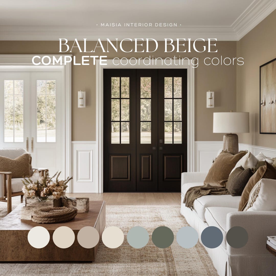 BALANCED BEIGE Whole House Paint Palette Sherwin Williams Color Palette ...