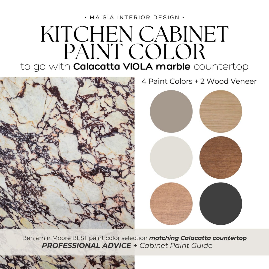 KITCHEN CABINET Paint Color Palette Goes With CALACATTA Viola Marble ...