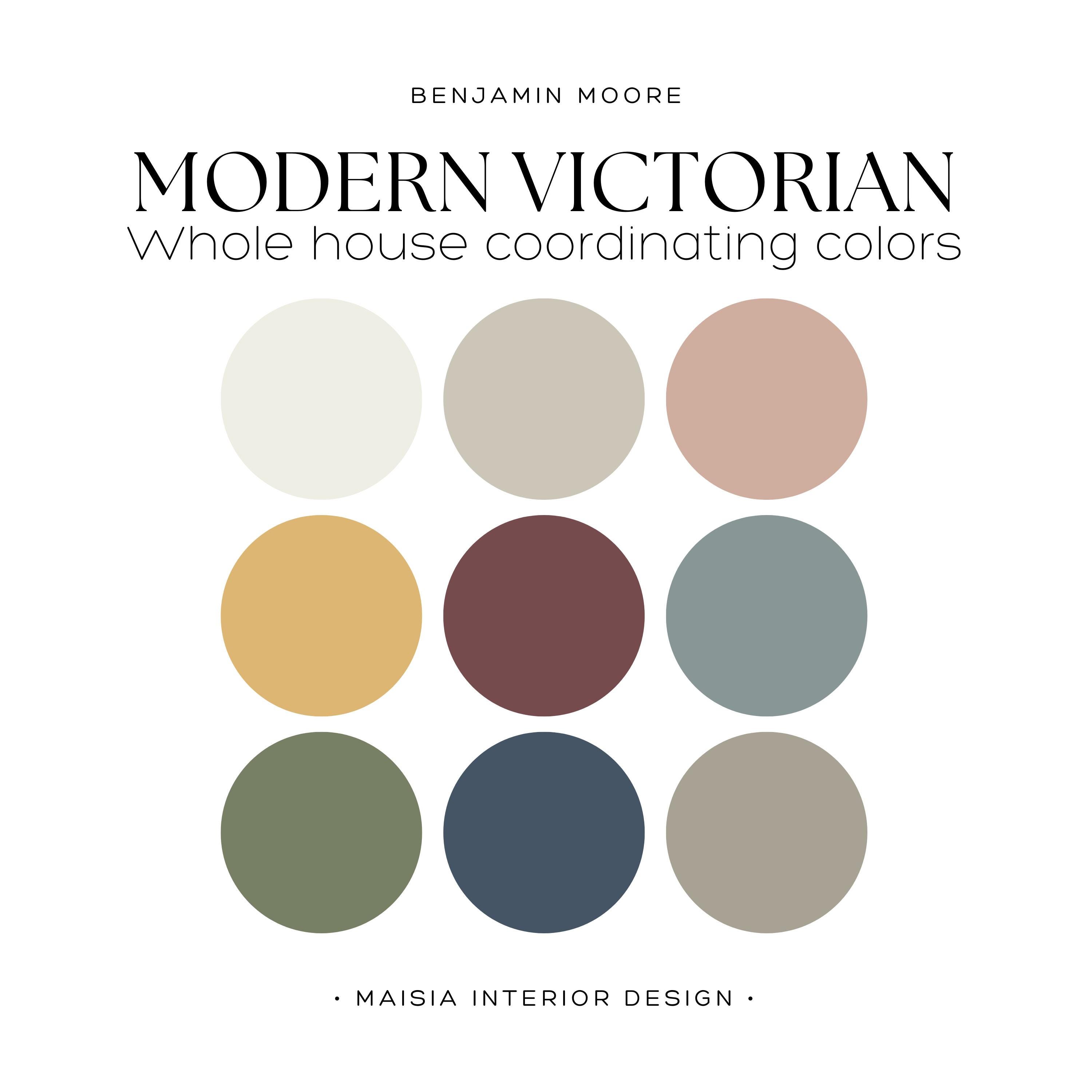MODERN VICTORIAN Paint Palette Whole House Paint Palette Benjamin Moore ...