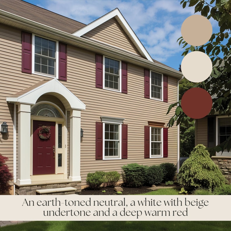 Beige EXTERIOR House Paint Color Combination Tan Coordinating Color for ...