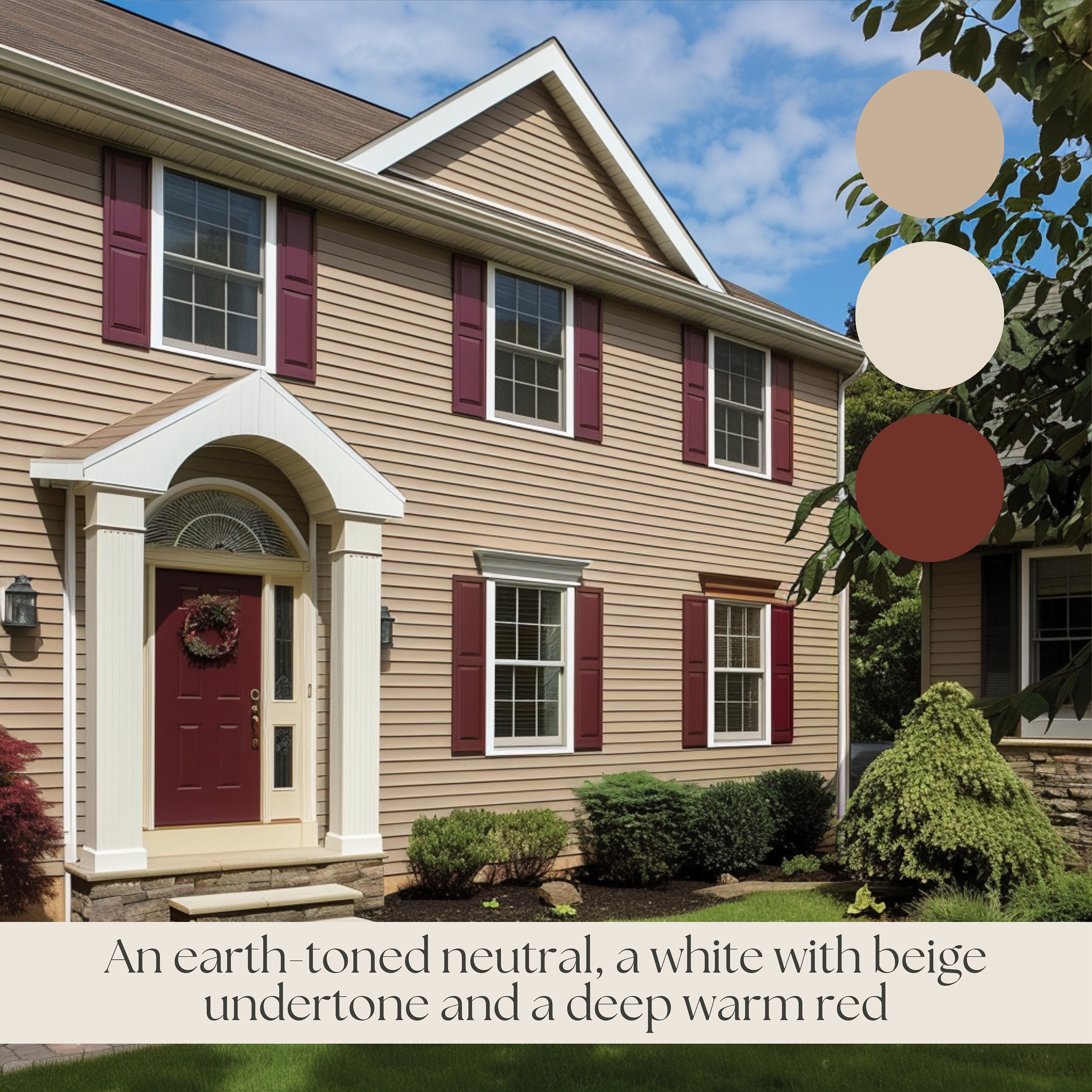 Beige EXTERIOR House Paint Color Combination Tan Coordinating Color for ...