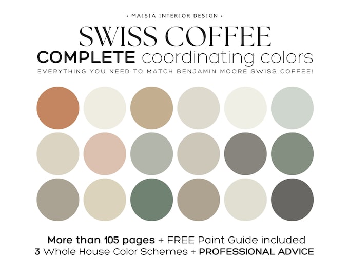 Benjamin Moore Swiss Coffee Complimentary Colors Includes Trim Colors ...