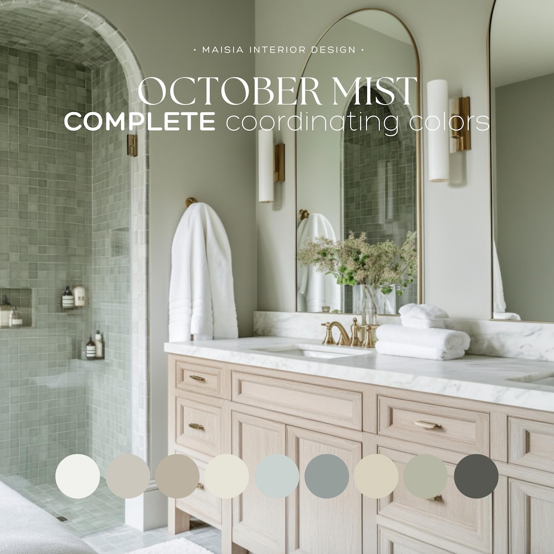 OCTOBER MIST Benjamin Moore Color Scheme Calm and Neutrals Paint Color ...