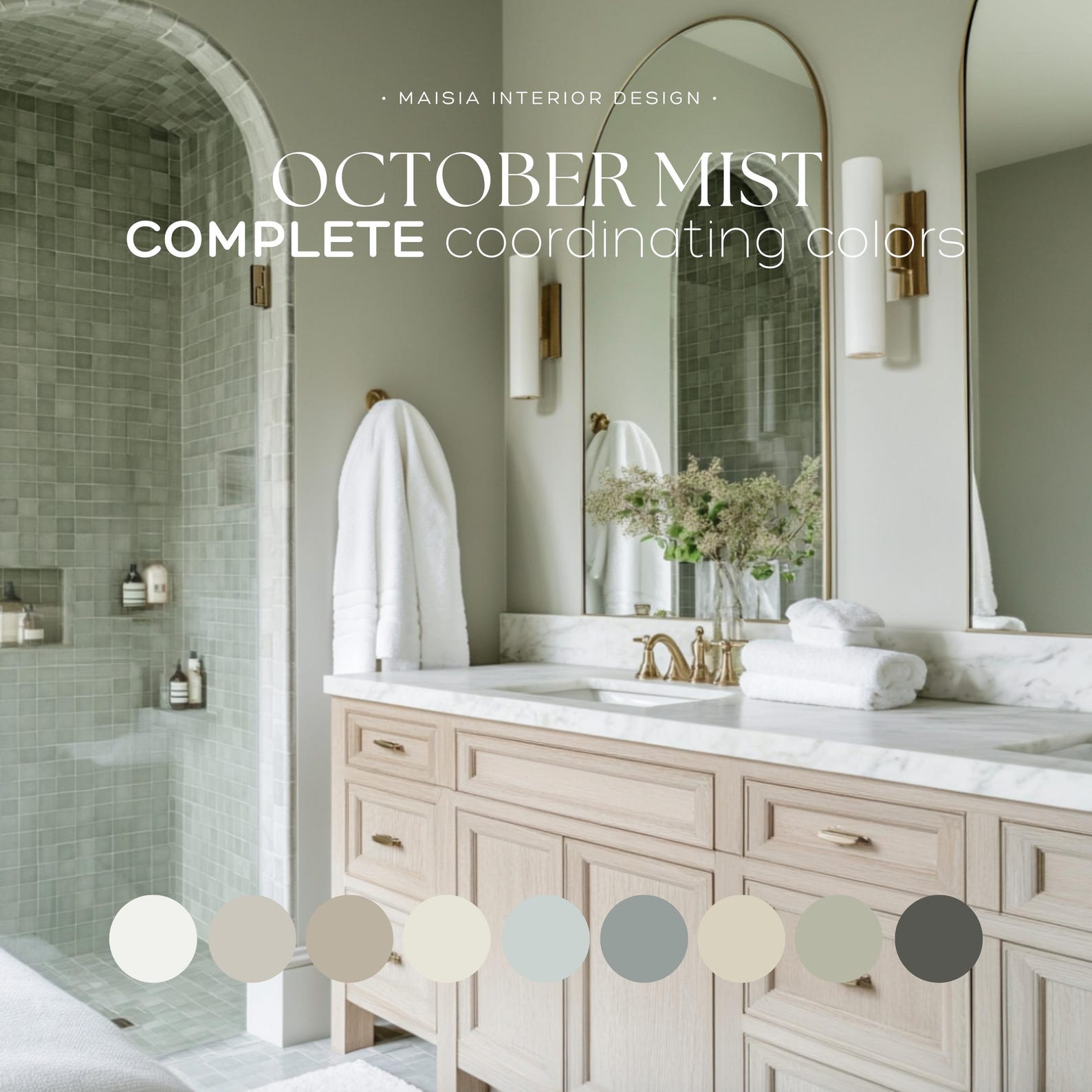 OCTOBER MIST Benjamin Moore Color Scheme Calm and Neutrals Paint Color ...