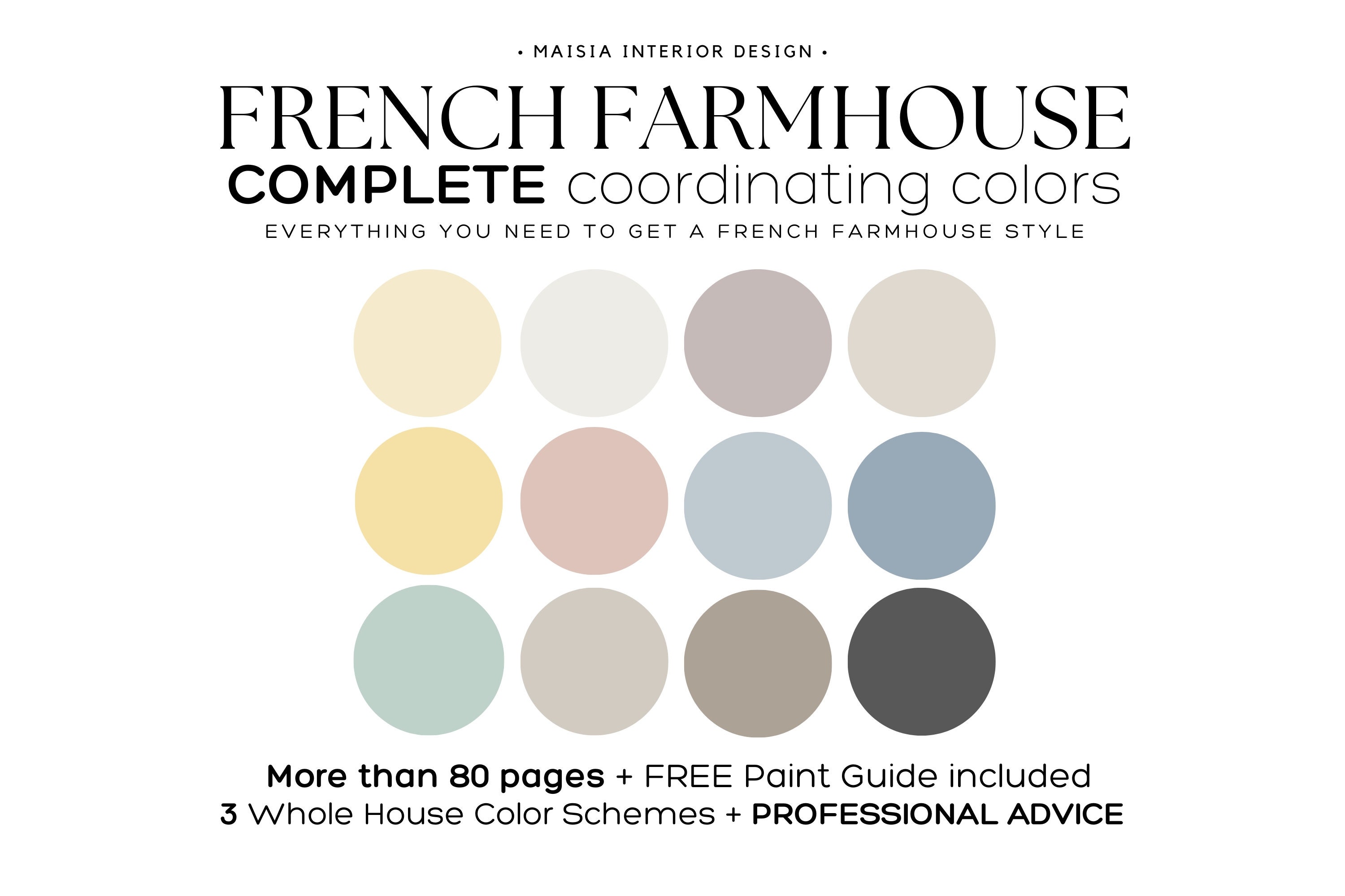 French Farmhouse Paint Palette Sherwin Williams Color Palette Whole ...