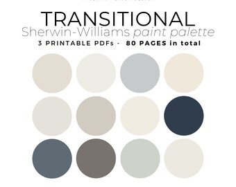 Sherwin-williams Transitional Color Palette Paint Your Whole - Etsy