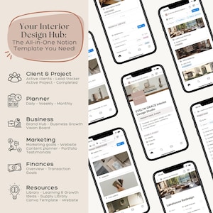 Notion Template INTERIOR DESIGNER Notion Dashboard Small Business ...