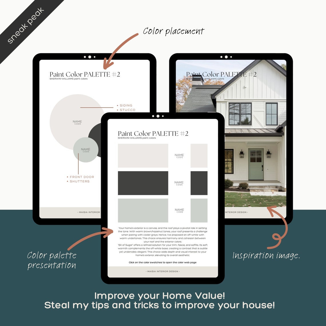 Beige EXTERIOR House Paint Color Combination Tan Coordinating Color for ...