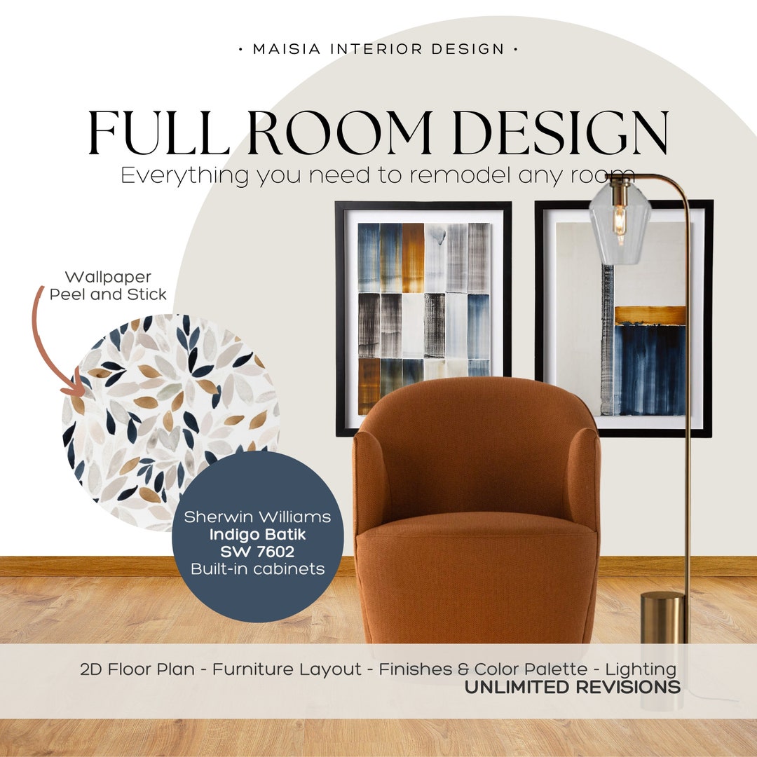 One Room Interior Design 2D Floor Plan Interior Color Palette INTERIOR ...