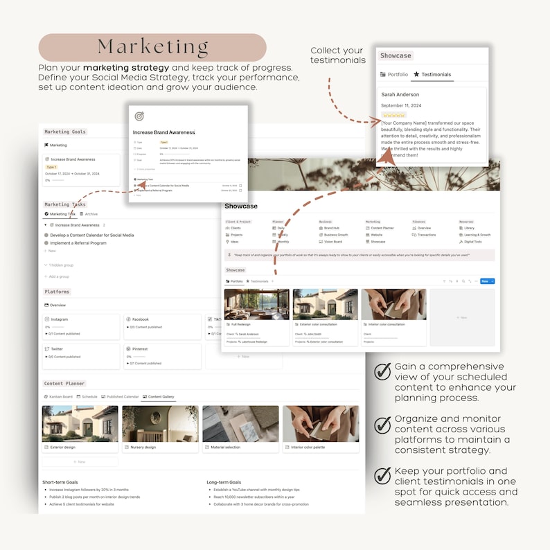 INTERIOR DESIGNER Notion Template Small Business Planner Notion ...