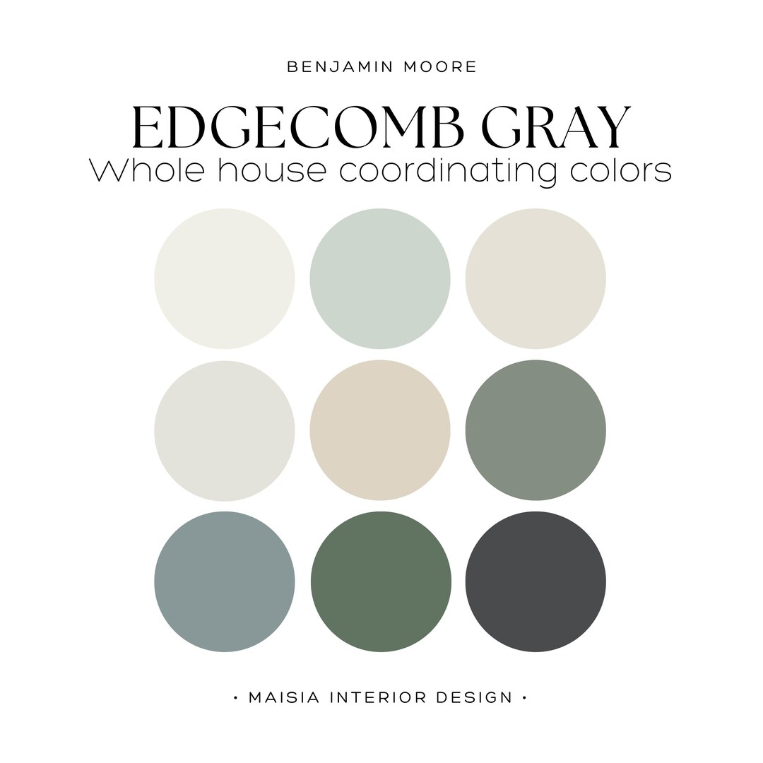 EDGECOMB GRAY Benjamin Moore Color Palette Whole House Color Palette ...
