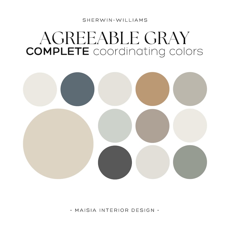 Agreeable Gray Sherwin Williams Paint Palette Neutral Interior Paint ...