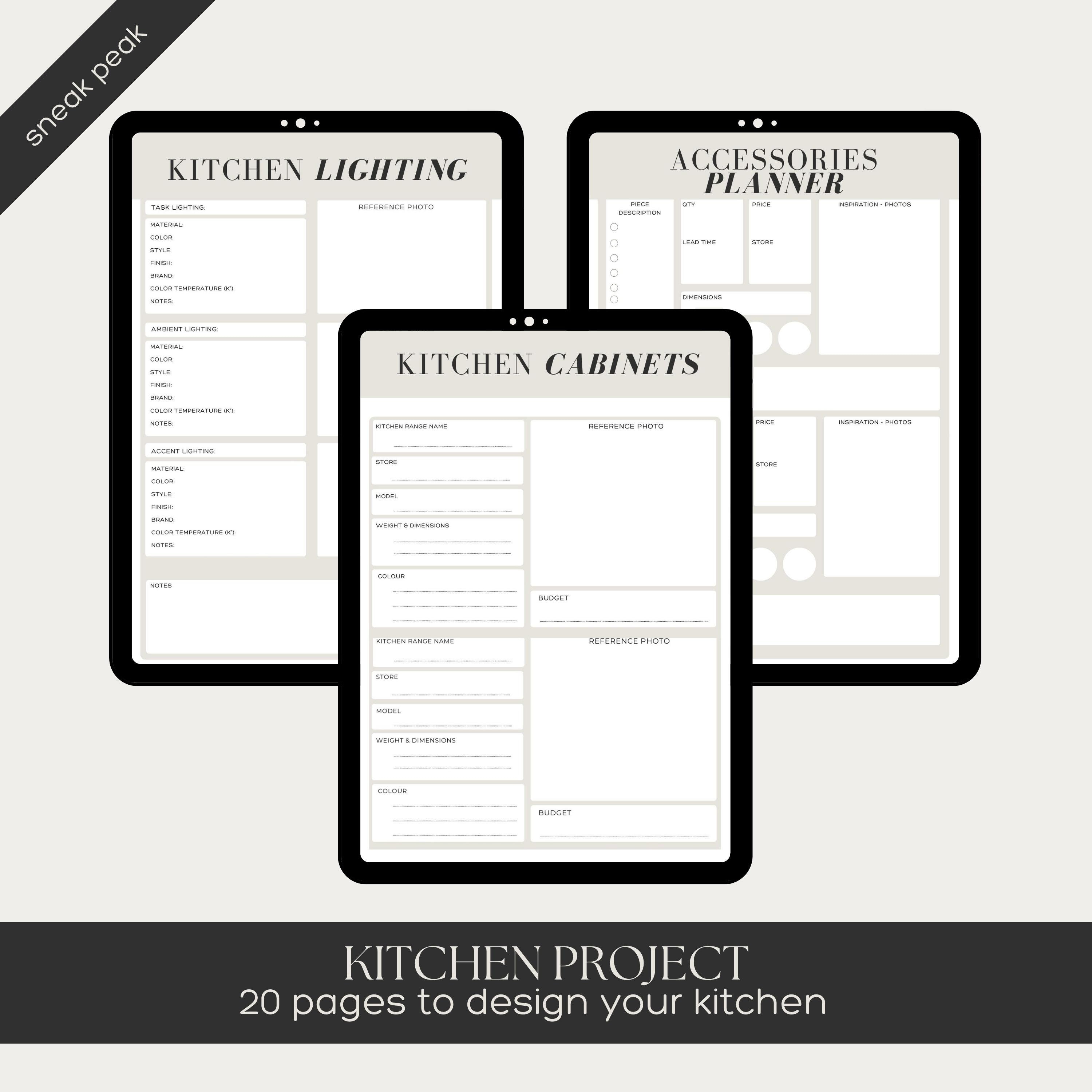 KITCHEN DESIGN PLANNER, Kitchen Remodel Planner, Kitchen Renovation ...