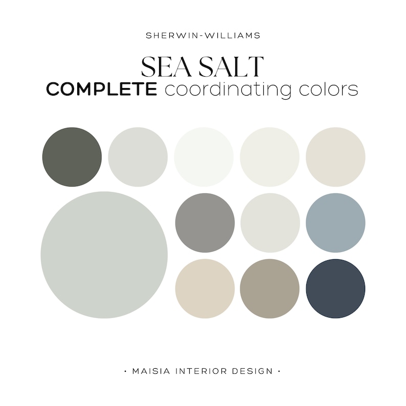 Sherwin Williams SEA SALT Sherwin Williams Paint Color Palette Coastal ...
