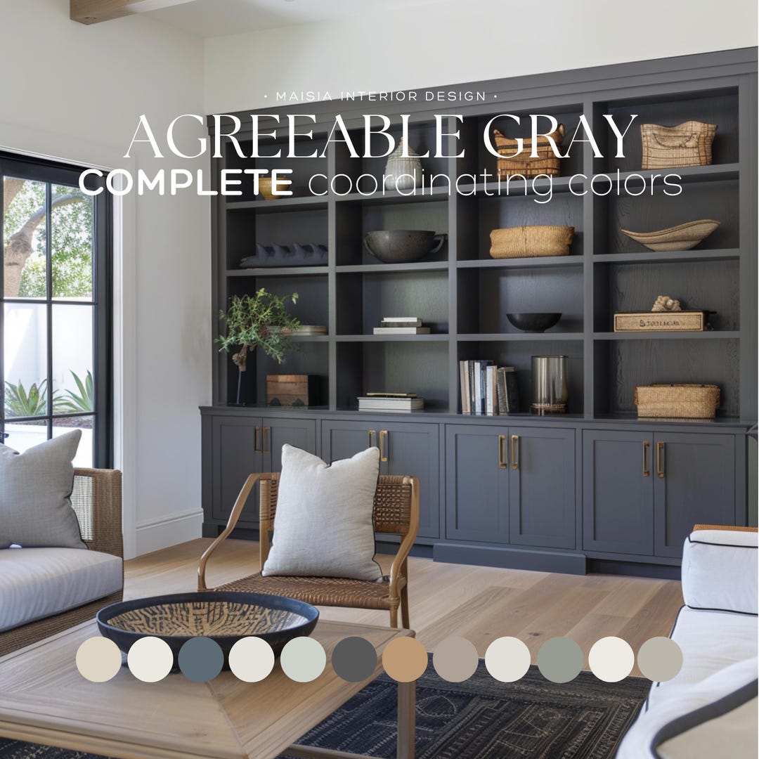 AGREEABLE GRAY Sherwin Williams Paint Palette Modern Neutral Interior ...