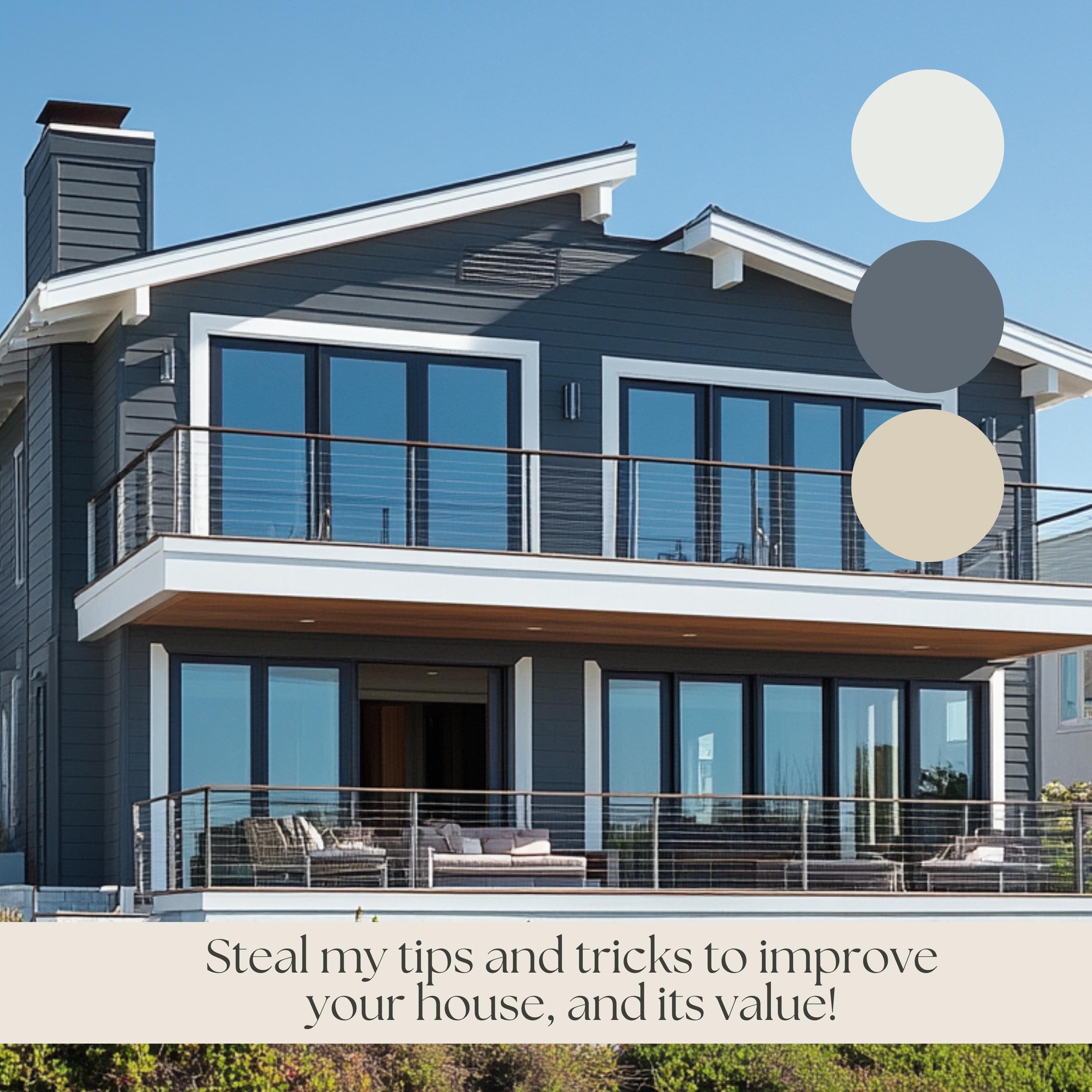 COASTAL EXTERIOR House Color Combination Navy Coordinating Color ...