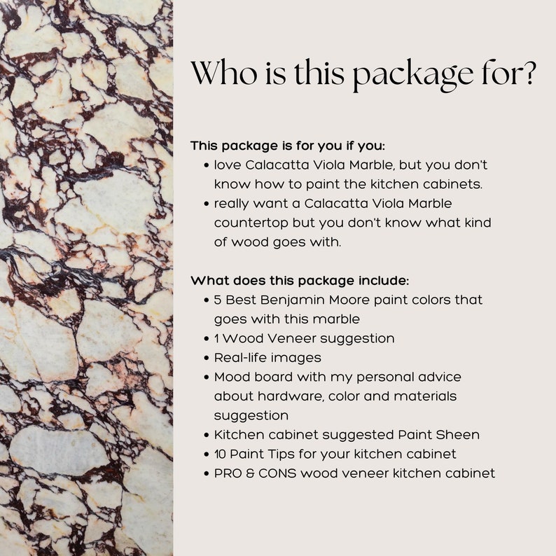 KITCHEN CABINET Paint Color Palette Goes With CALACATTA Viola Marble ...