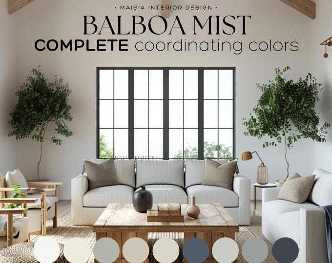 Benjamin Moore BALBOA MIST Color Palettes, Balboa Mist Coordinating ...