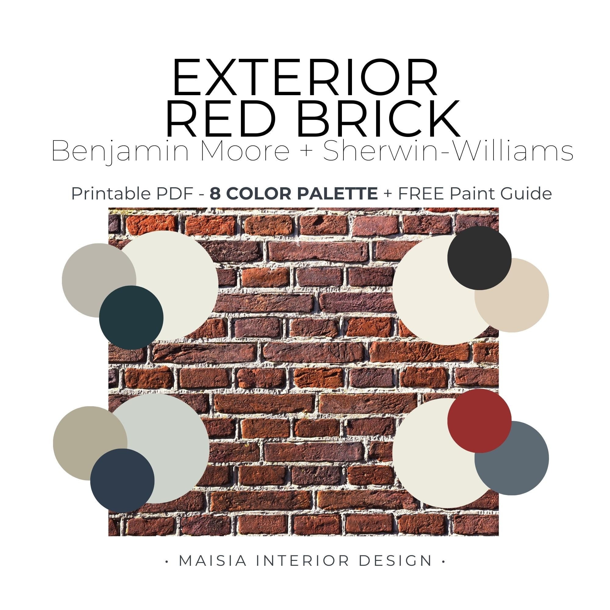 EXTERIOR Paint Palette for RED BRICK, Red Brick Exterior Paint Color ...