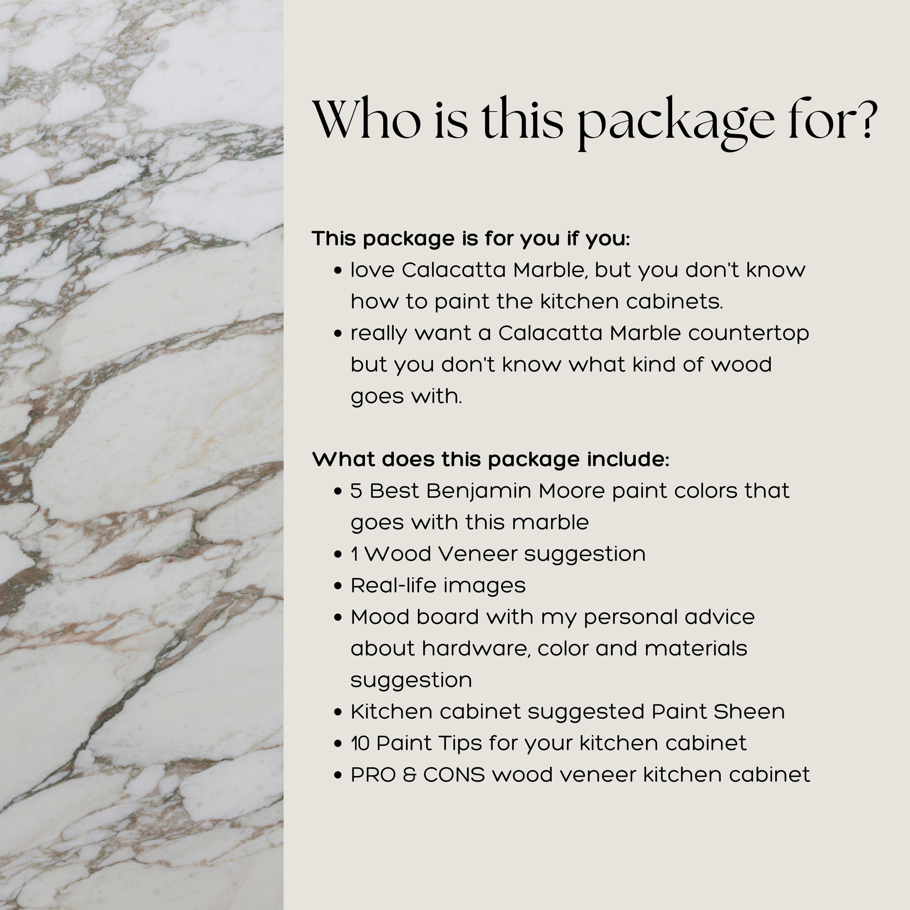 KITCHEN CABINET Paint Color Palette Goes With CALACATTA Marble ...