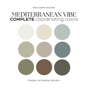 MEDITERRANEAN STYLE Benjamin Moore Color Palette Whole House Paint ...