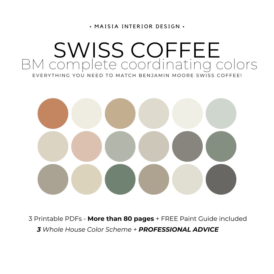 SWISS COFFEE Benjamin Moore Color Palette Whole House Paint Palette ...