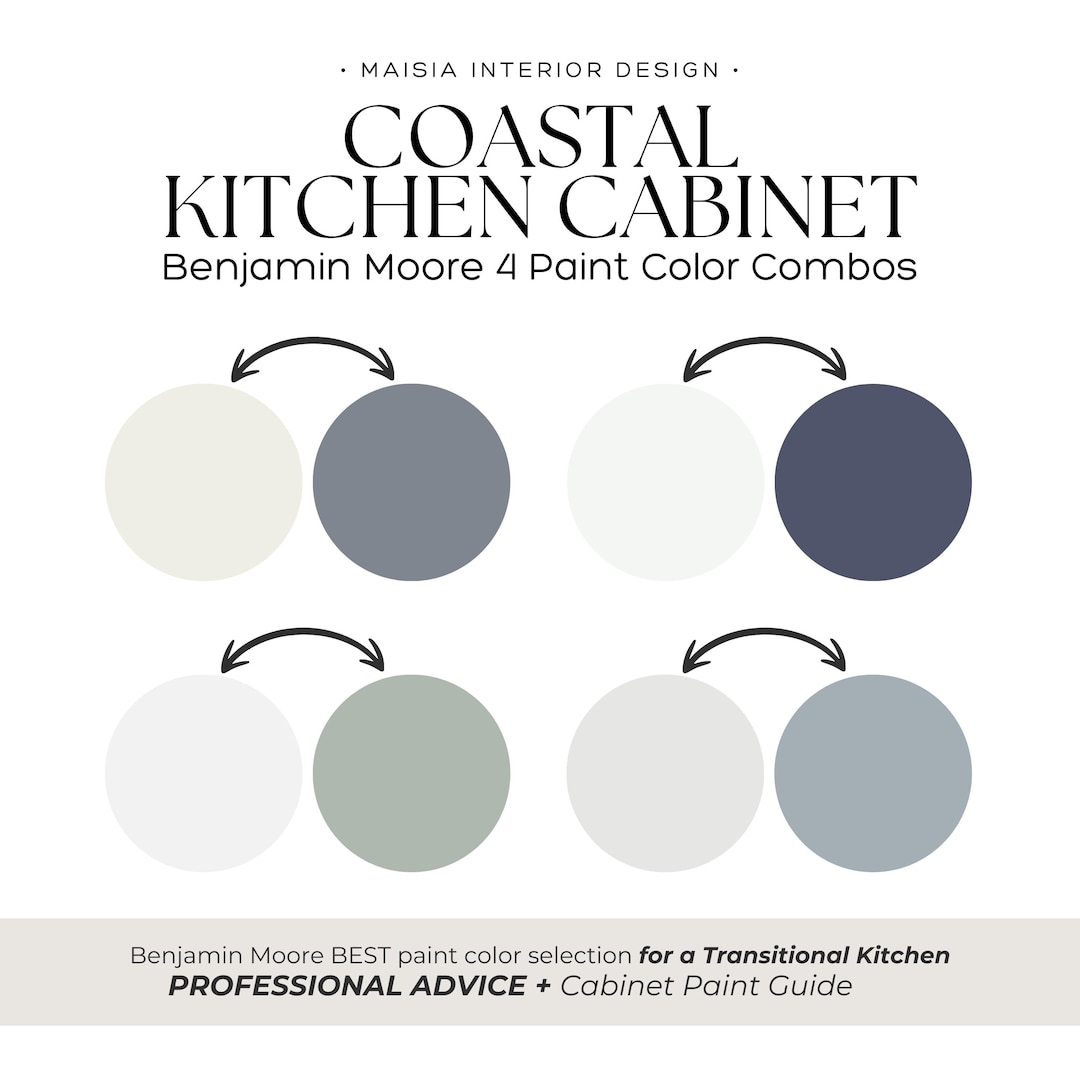 KITCHEN CABINET Paint Color Palette, COASTAL Kitchen Design, Benjamin ...