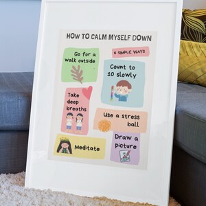 How to Calm Myself Down Printable Wall Art Classroom Poster Calm Down ...
