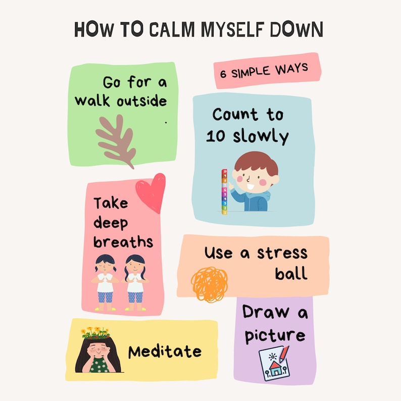 How to Calm Myself Down Printable Wall Art Classroom Poster Calm Down ...