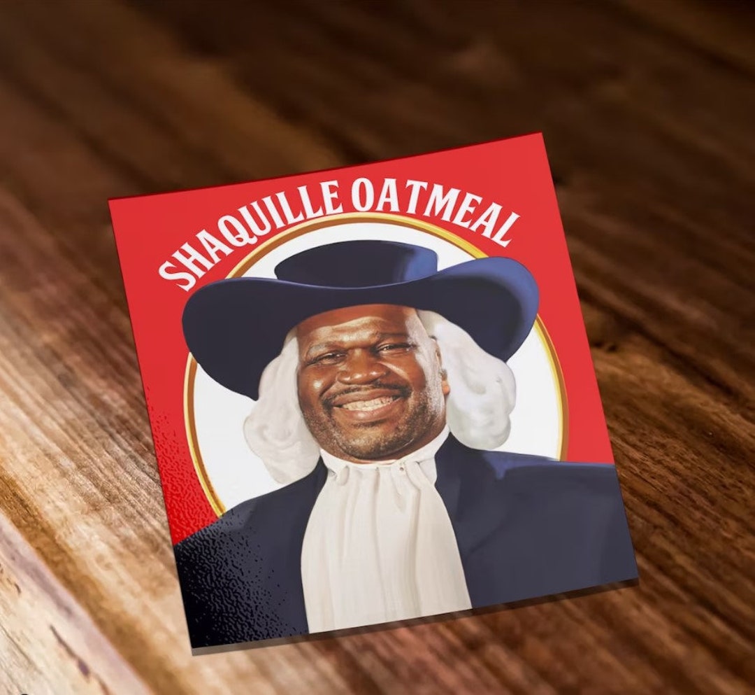 Shaquille Oatmeal Sticker , Meme Stickers, Funny Stickers, Shaquille O ...