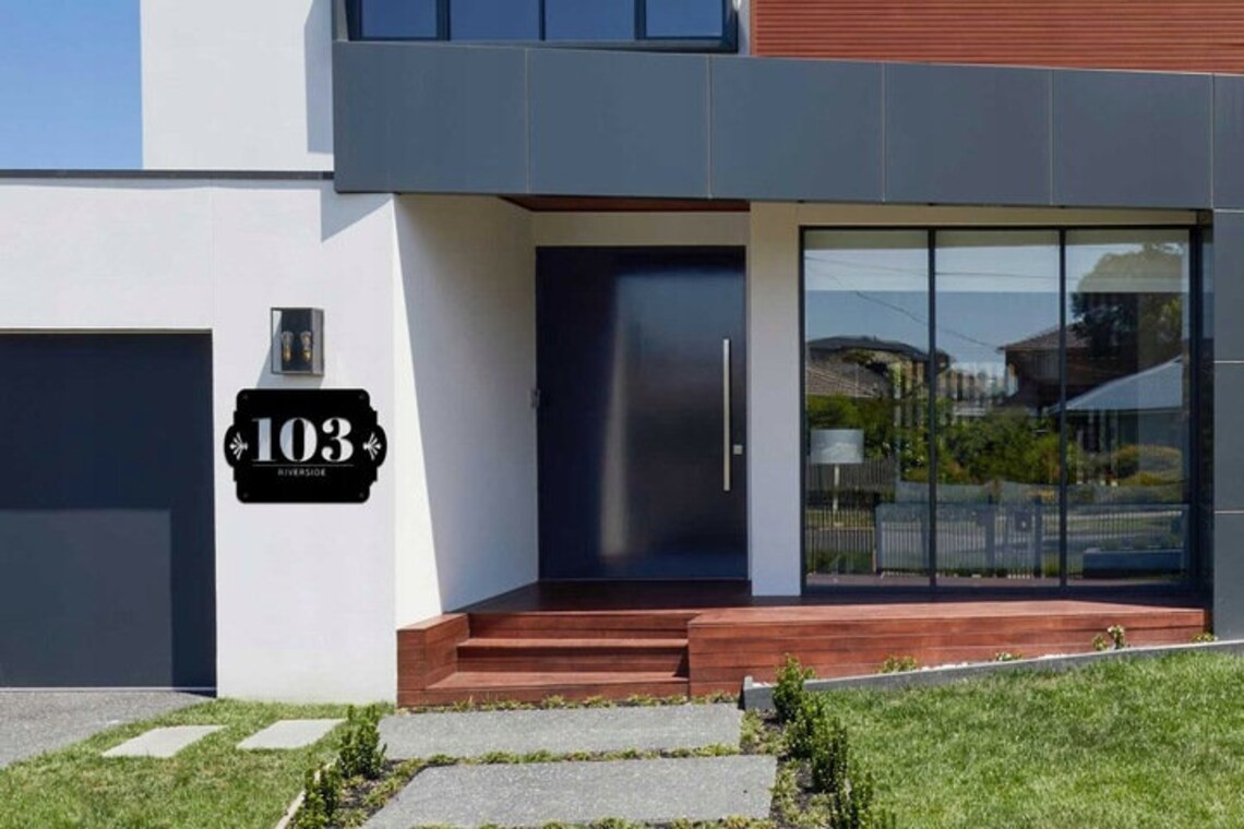 Modern House Number Plaque Modern House Number Sign Modern - Etsy