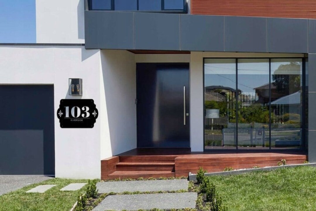 Modern House Number Plaque Modern House Number Sign Modern Address ...