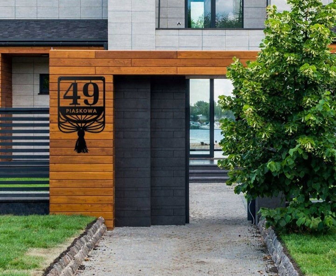 Modern House Number Plaque Modern House Number Sign Modern Address ...