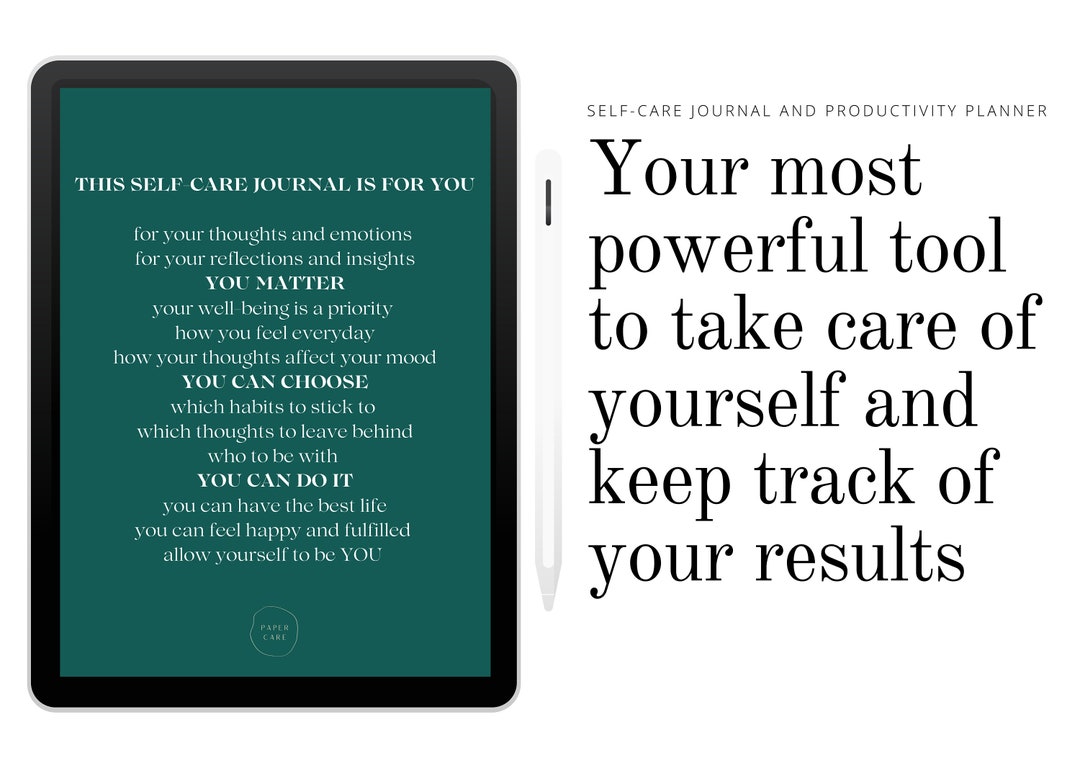 Undated Digital Planner: Self Care and Productivity | Self-help Journal ...